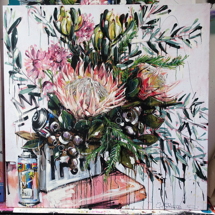 Australian Graffiti With King Protea – Scott Marsh